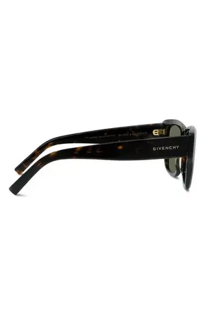 Givenchy City 53mm Geometric Sunglasses - Dark Havana/green