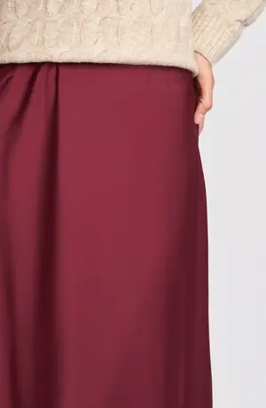 Halogen Flared Maxi Skirt - Burgundy