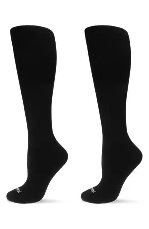 MEMOI Assorted Merino Wool-blend Knee High Socks 2-pack - Black