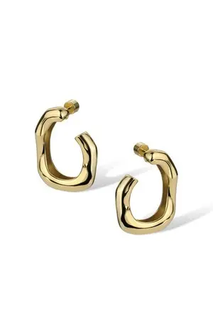 RETRO CHIC Root Hoop Earrings - Gold