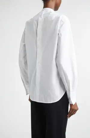 Victoria Beckham Bib Detail Cotton Poplin Shirt