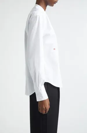 Victoria Beckham Bib Detail Cotton Poplin Shirt