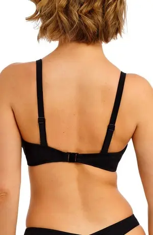 Freya Jewel Cove Underwire Plunge Bikini Top - Plain Black