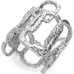 RETRO CHIC Roman Arc Ring Silver