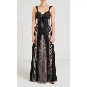 TEMPERLEY LONDON Giselle Strappy Gown - Black Mix