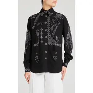 TEMPERLEY LONDON Embellished Shirt Jacket - Black