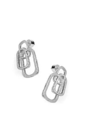 RETRO CHIC Roman Arc Earrings - Silver