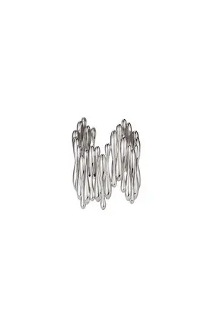 RETRO CHIC Rain Drop Bangle - Silver