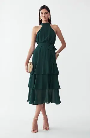 BWLDR Tony Midi Dress - Emerald
