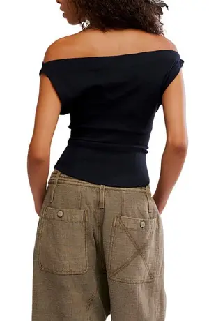 Free People Off-the-shoulder Top - Black