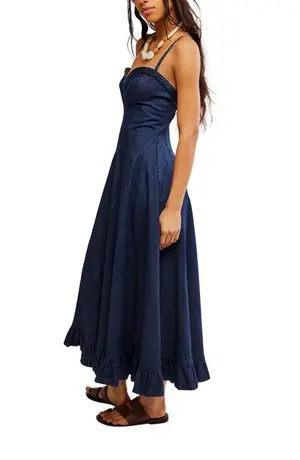 Free People Another Season Denim Midi Dress - Rinse