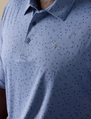 CALLAWAY Big & Tall Chevron Gingham-printed Performance Polo Shirt