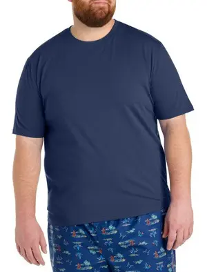 HARBOR BAY BY DXL Big & Tall 3 Pk Active Stretch Crewneck T-shirts - Peacoat