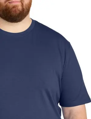 HARBOR BAY BY DXL Big & Tall 3 Pk Active Stretch Crewneck T-shirts - Peacoat