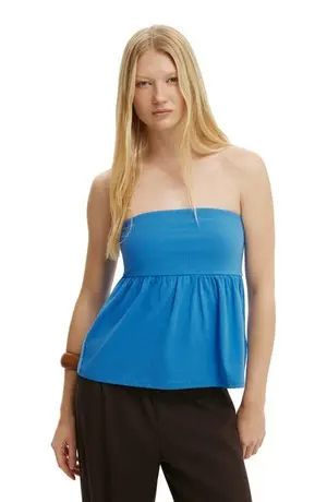 COTTON ON Babydoll Tube Top - Cobalt
