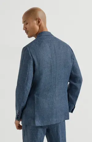 Brunello Cucinelli Houndstooth Deconstructed Blazer - Denim