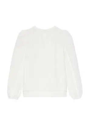 Mint Velvet Broderie Detail Sweatshirt - Ivory