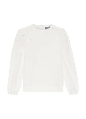 Mint Velvet Broderie Detail Sweatshirt - Ivory