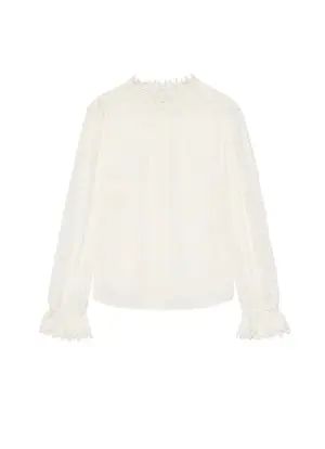 Mint Velvet Cotton Embroidered Blouse - Ivory