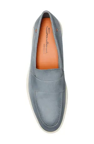 Santoni Suede Loafer - Light Grey