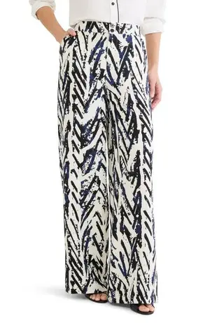 NIC+ZOE Crosshatch Linen-blend Pants