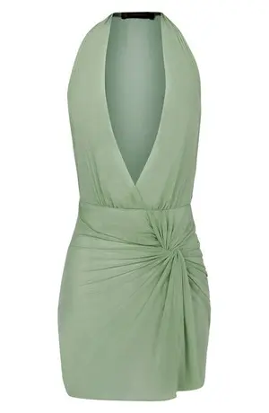 VIX PAULA HERMANNY Karina Semisheer Stretch Mesh Cover-up Minidress - Green