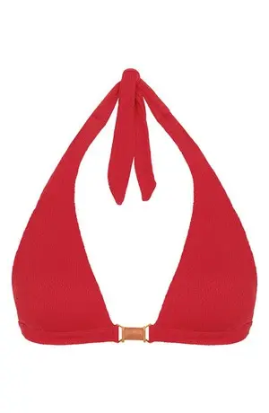 VIX PAULA HERMANNY Pam Hanna Halter Bikini Top - Red