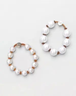 BY LILLA At Tiffany's Capsule Beaded Hair Tie Bracelet - Ivory