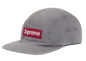 Supreme Washed Chino Twill Camp Cap Ss26 - Grey