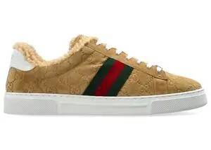 Gucci Ace Suede Sneakers - Beige