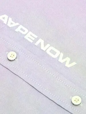 AAPE BY *A BATHING APE Logo Button-up Shirt - Purple