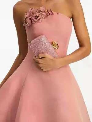 Oscar De La Renta Crystal Knot Handle Clutch