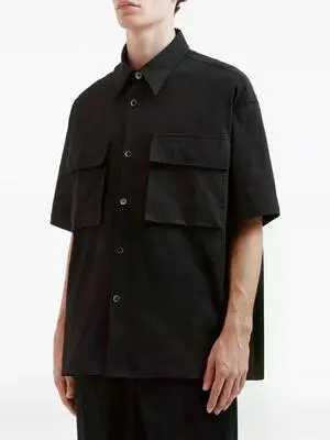 Izzue Flap-pocket Short -leeve Shirt - Black
