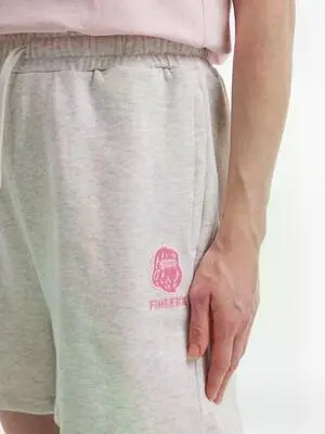 FINGERCROXX Drawstring Patch Pocket Shorts - Grey
