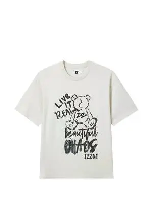 Izzue Graphic Print T-shirt - Neutrals