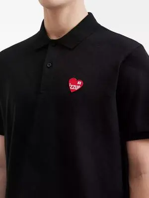 Izzue Appliqué Polo Shirt - Black