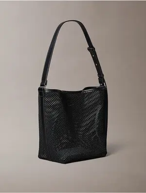Calvin Klein Emblem Mesh Bucket Bag