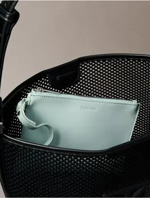 Calvin Klein Emblem Mesh Bucket Bag