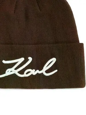 Karl Lagerfeld Signature Beanie Hat