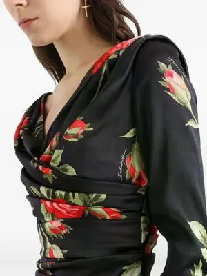 Dolce & Gabbana Floral Long-sleeved Midi Dress