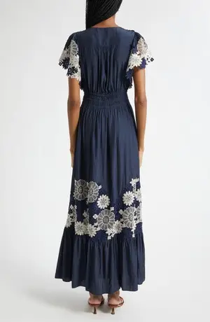 Ramy Brook Georgie Lace Detail Maxi Dress