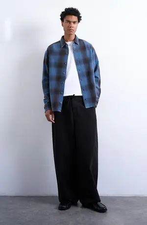 Topman Herringbone Pants - Black