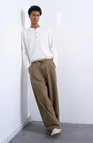 Topman Herringbone Pants - Khaki