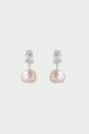TUTTI Freshwater Pearl Drop Earrings - Silver