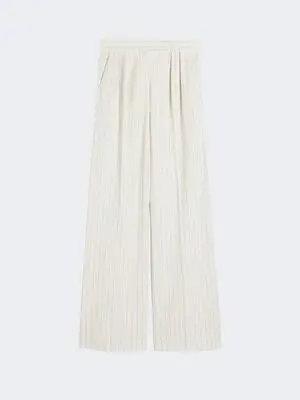 Max Mara Wide-fit Pinstripe Trousers - White