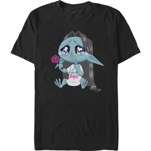 KPOP DEMON HUNTERS Chibi Crying Fan Short Sleeve Graphic T-shirt - Black