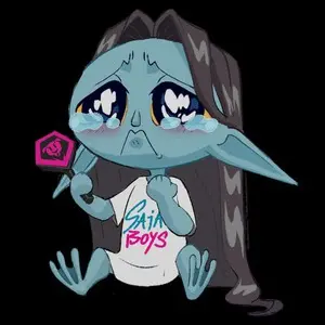 KPOP DEMON HUNTERS Chibi Crying Fan Short Sleeve Graphic T-shirt - Black