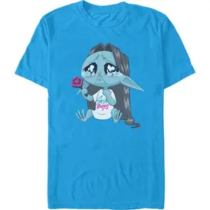 KPOP DEMON HUNTERS Chibi Crying Fan Short Sleeve Graphic T-shirt - Sapphire