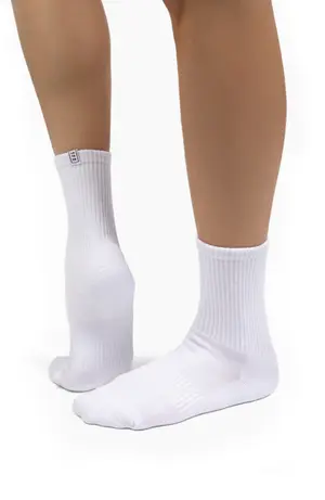 LUTAVA Antimicrobial Crew Socks - White