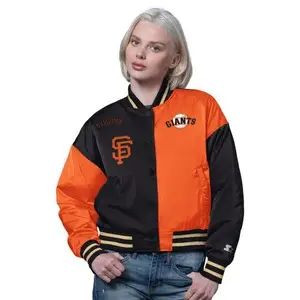 STARTER San Francisco Giants Offside Cropped Varsity Jacket